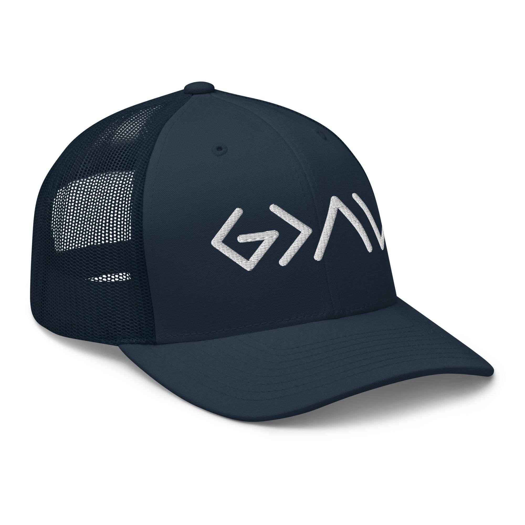 God is Greater Than the Highs and Lows Embroidered Trucker Cap ...