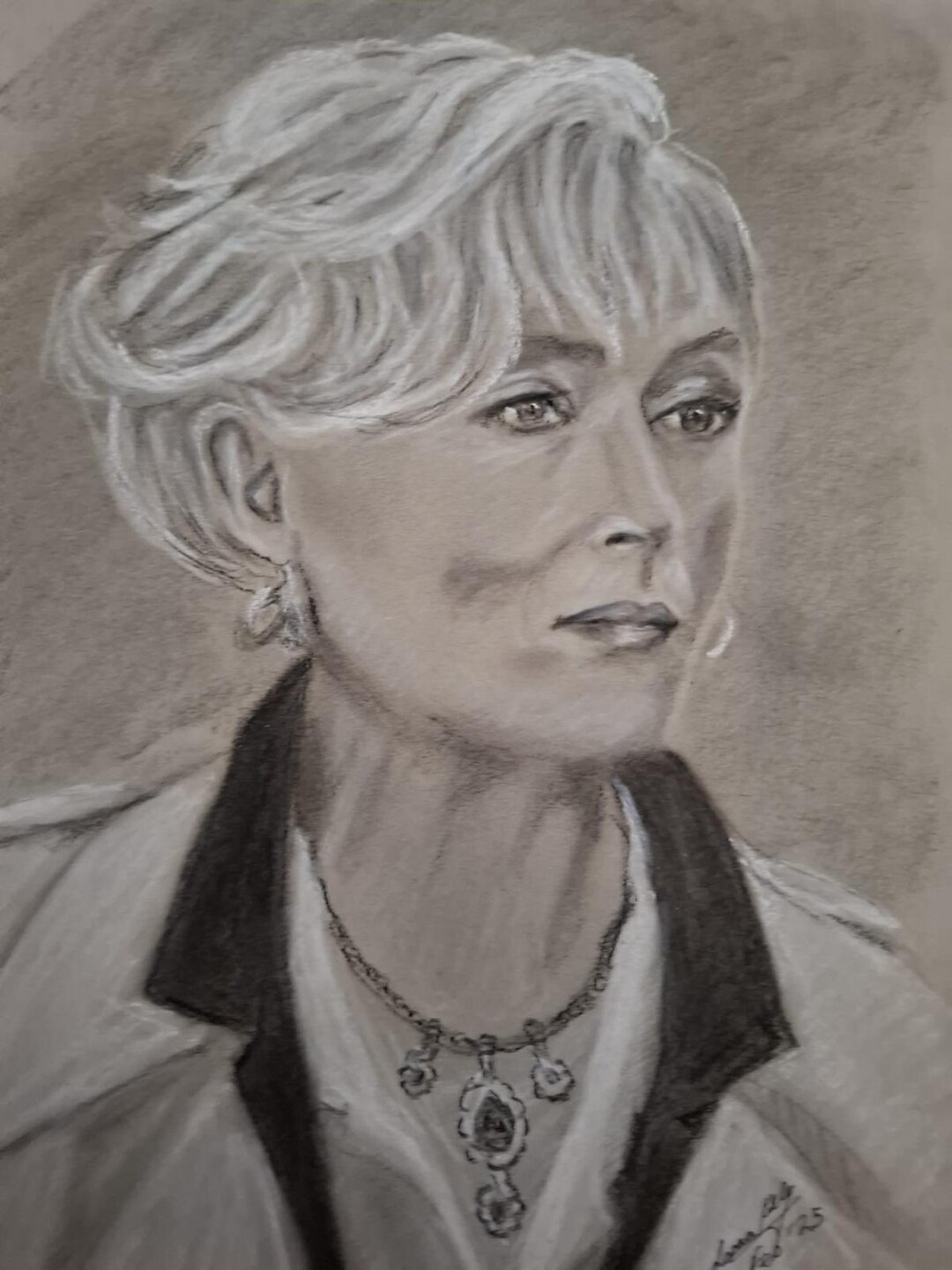 A4 Charcoal Drawing of Meryl Streep - Etsy