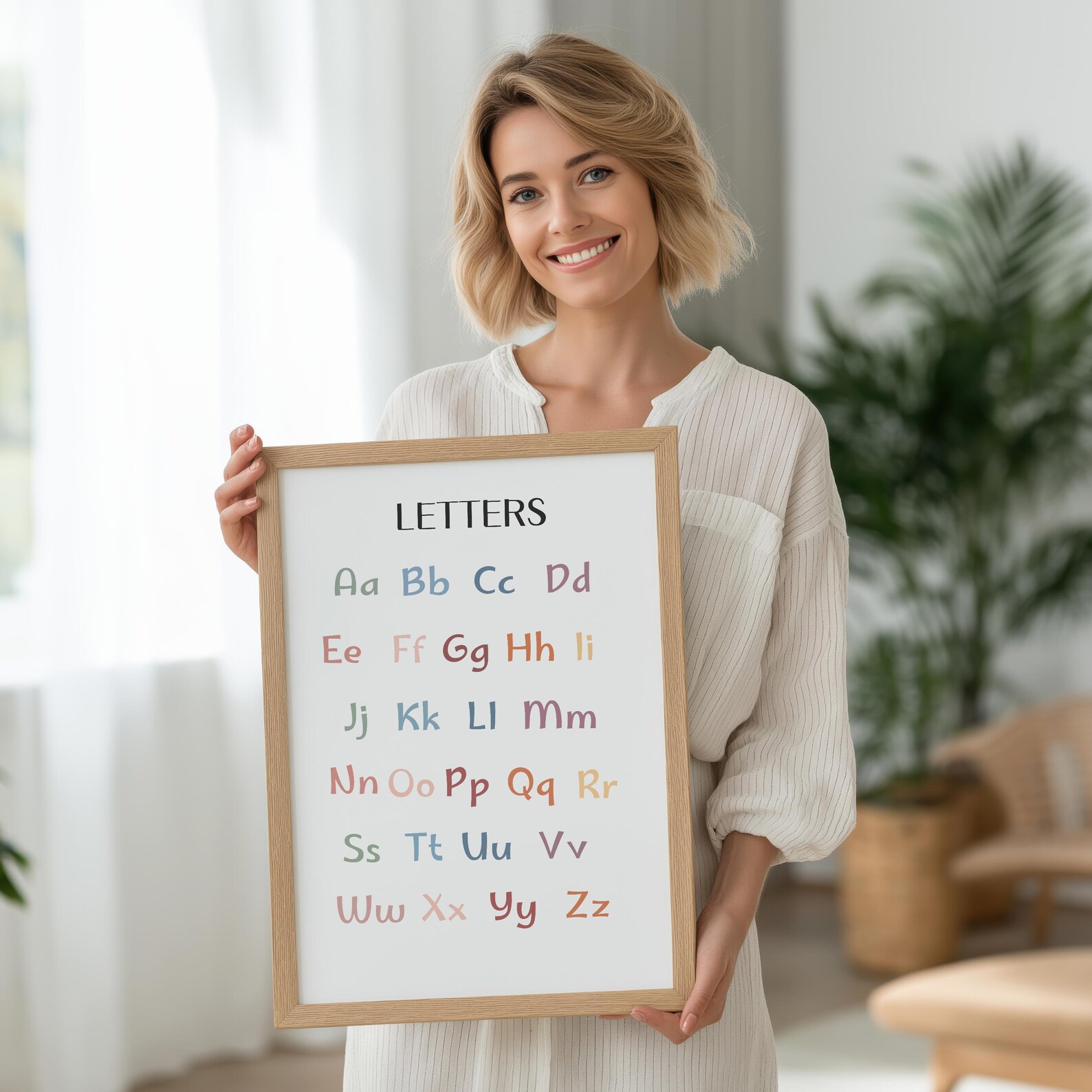 Rainbow Alphabet Handwriting Chart: Educational Classroom Art (digital ...