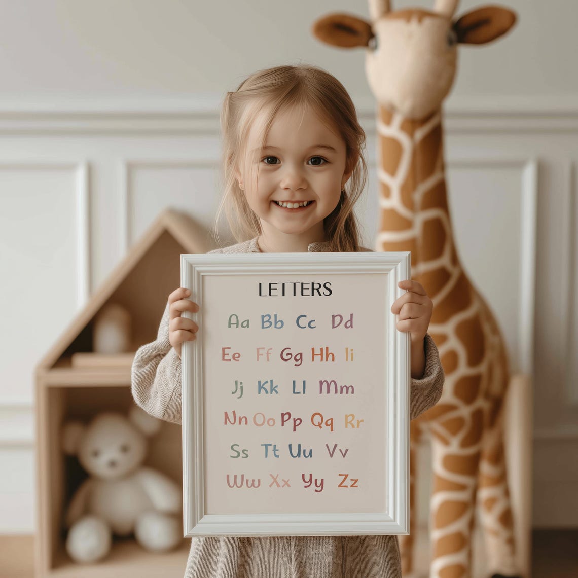 Rainbow Alphabet Handwriting Chart: Educational Classroom Art (digital ...