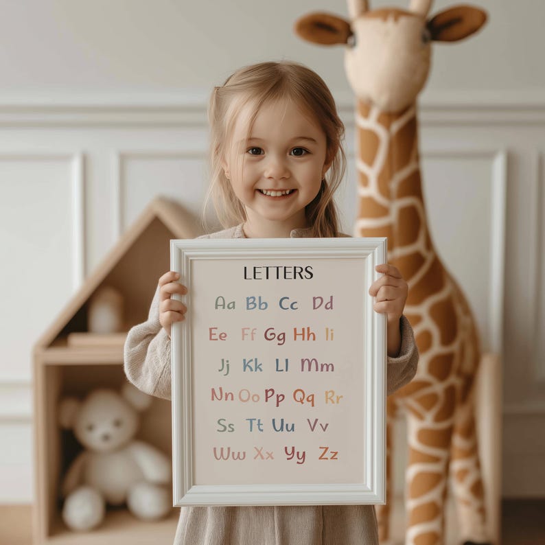 Rainbow Alphabet Handwriting Chart: Educational Classroom Art (digital ...