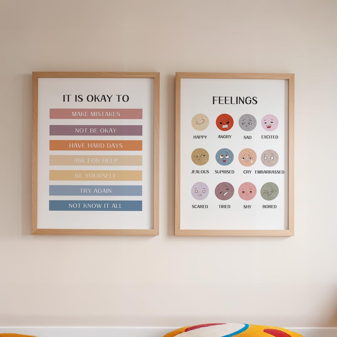 Educational Posters About Feelings and Acceptance Fun Learning - Etsy