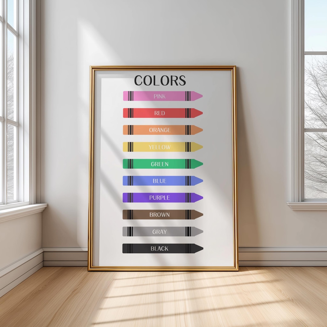 Educational Colors Poster, Printable Colors Wall Art, Rainbow Classroom ...