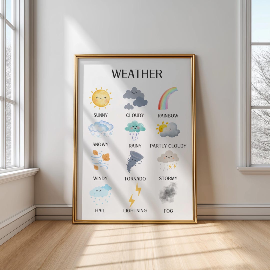 Watercolor Weather Chart Poster: Homeschool Printable (digital Download ...
