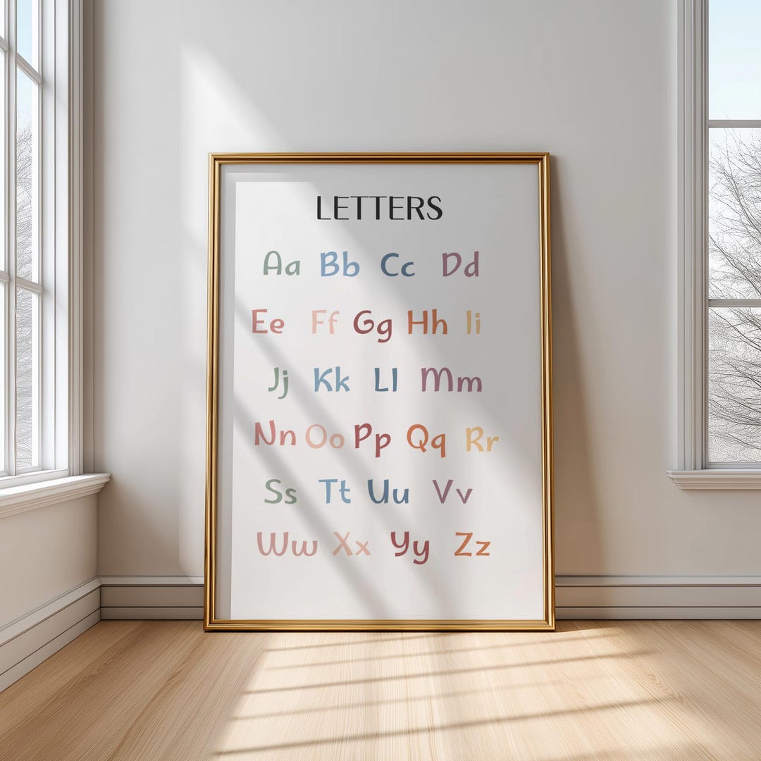 Rainbow Alphabet Handwriting Chart: Educational Classroom Art (digital ...