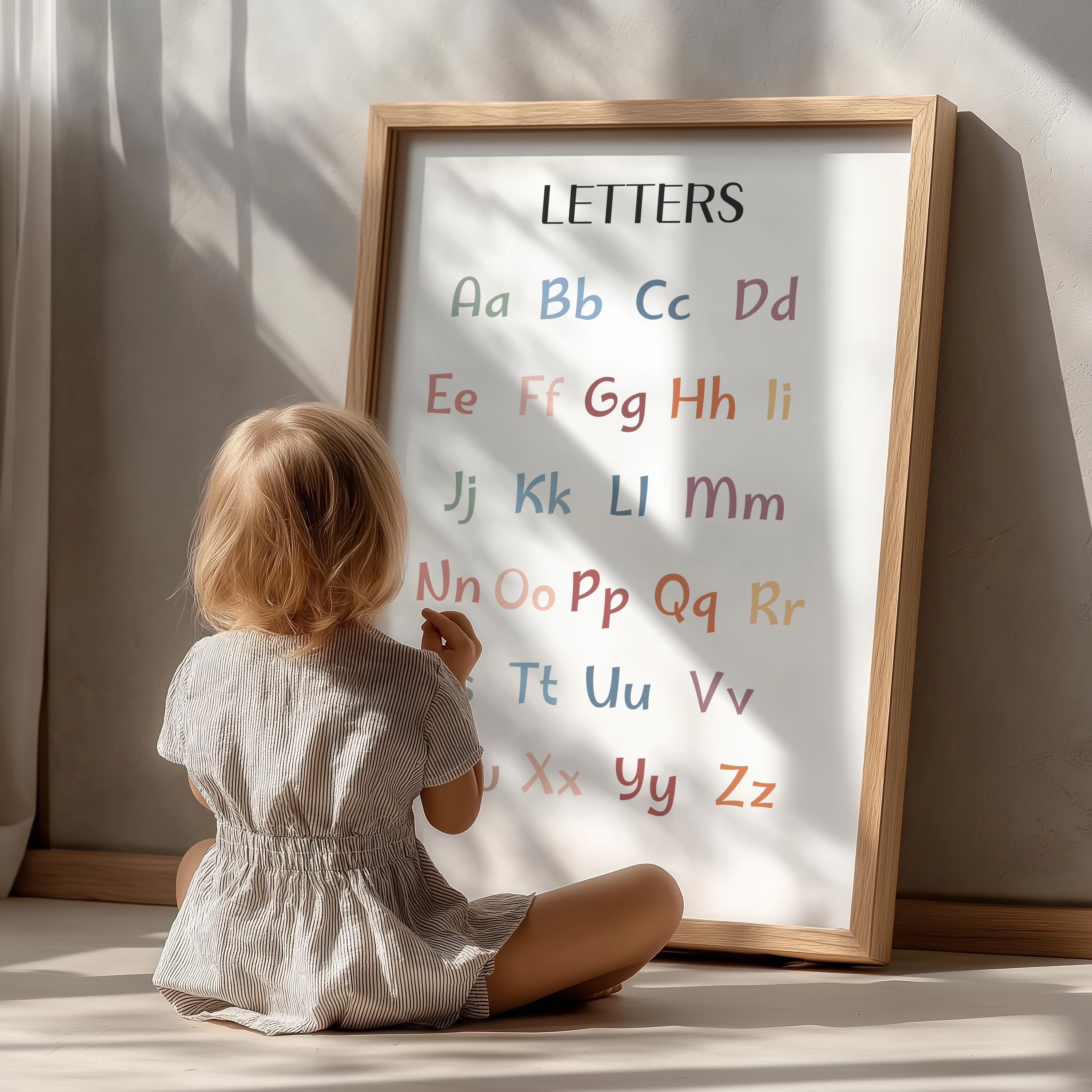 Rainbow Alphabet Handwriting Chart: Educational Classroom Art (digital ...