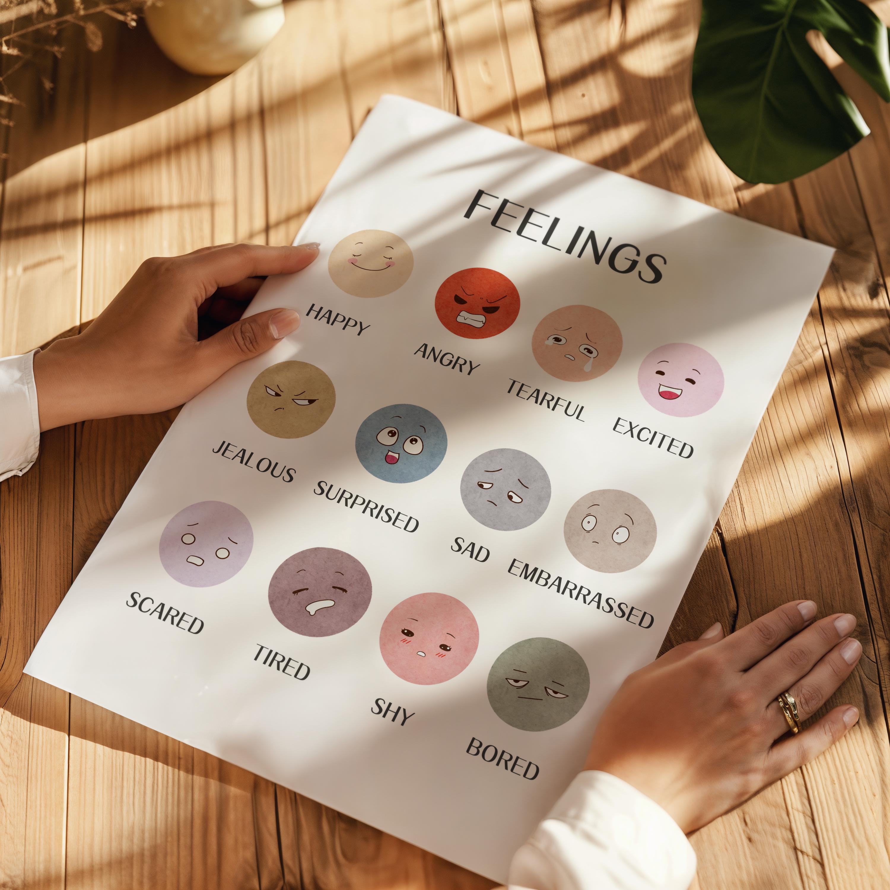 Rainbow Feelings Chart: Montessori Emotions Print (digital Download) - Etsy