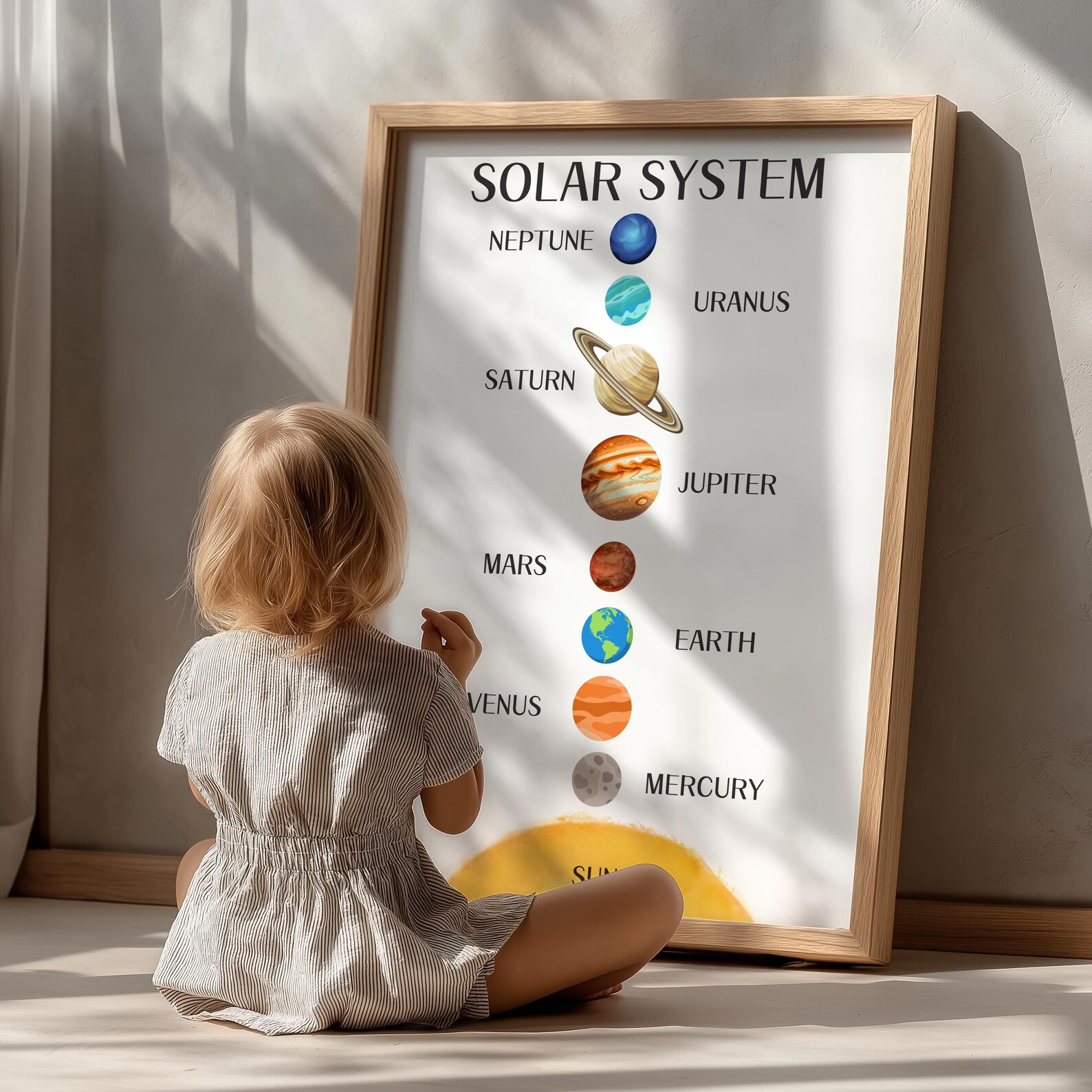 Solar System Print: Educational Space Poster, Kids Room Decor (digital ...