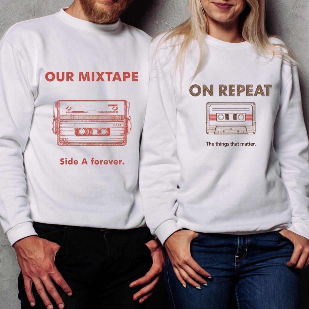 Retro Valentine T-shirt PNG Bundle | Mixtape Love Graphics (digital ...