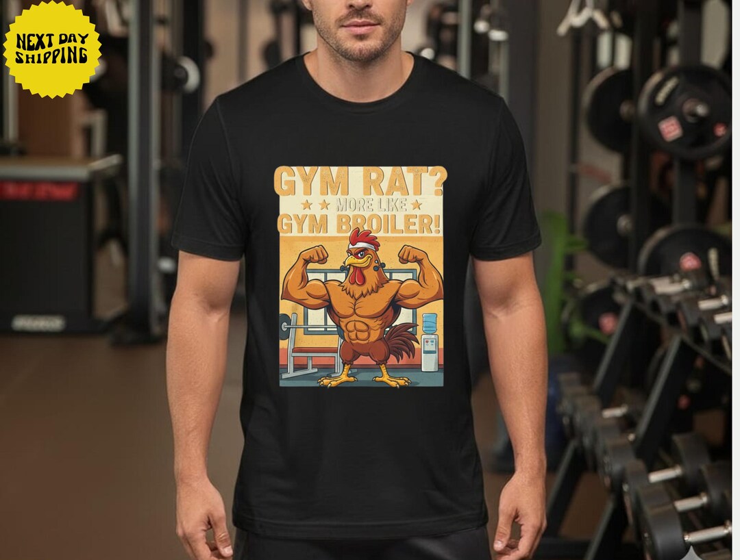 Gym Broiler Funny Fitness T-shirt, Muscle Chicken Bodybuilding ...