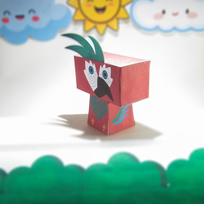 Parrot Animal Paper Craft,printable Paper Craft for Kid,animal Craft ...