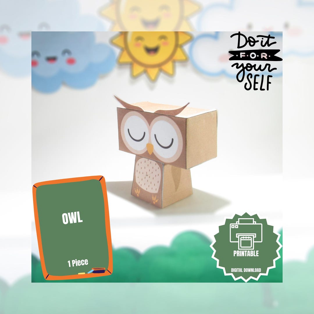 Owl Animal Paper Craft,printable Paper Craft for Kid,animal Craft ...