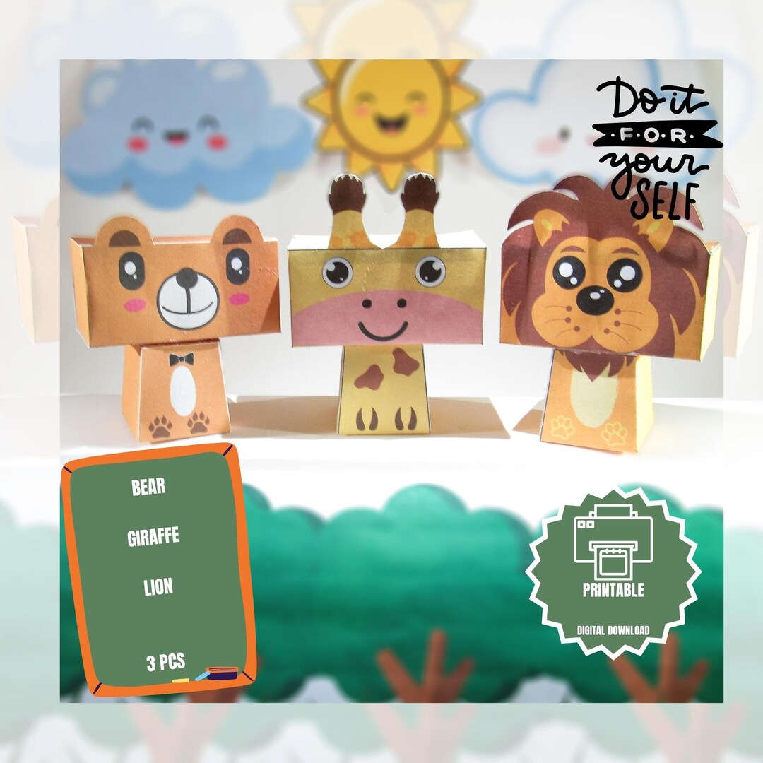 Printable Paper Craft for Kid,animal Craft Printable Paper Model ...