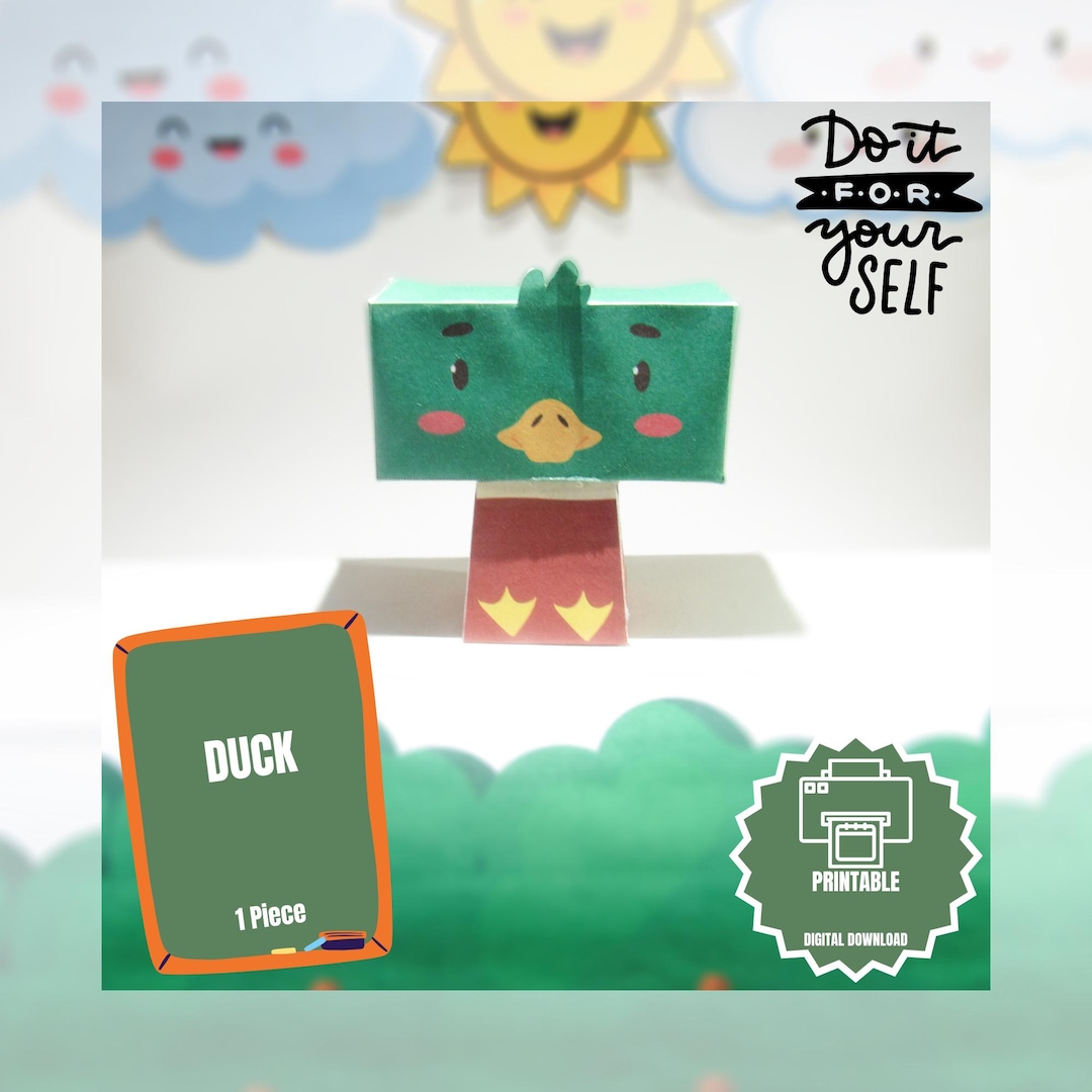 Duck Animal Paper Craft,printable Paper Craft for Kid,animal Craft ...