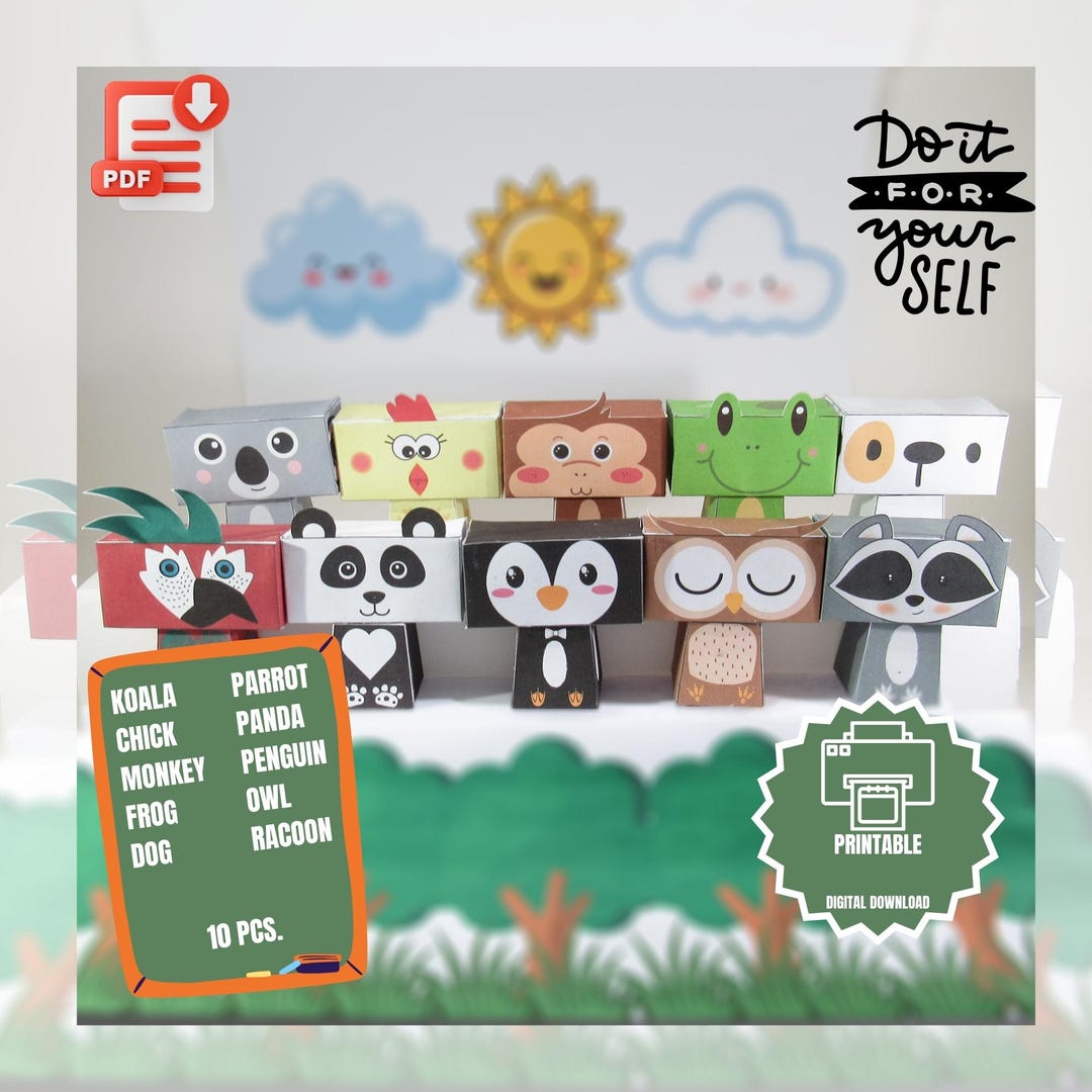 Animal Farm,animal Paper Pattern,animal Craft Printable Paper Model ...