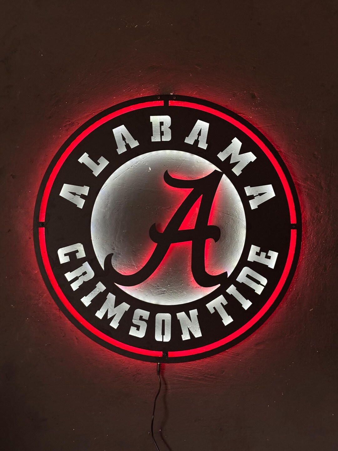 Alabama Metal Led Light Wall Decor,god,metal,logo,sign,garage Decor ...