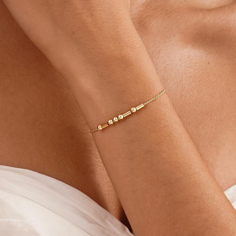 Morse Code Gold Bracelet - Etsy UK