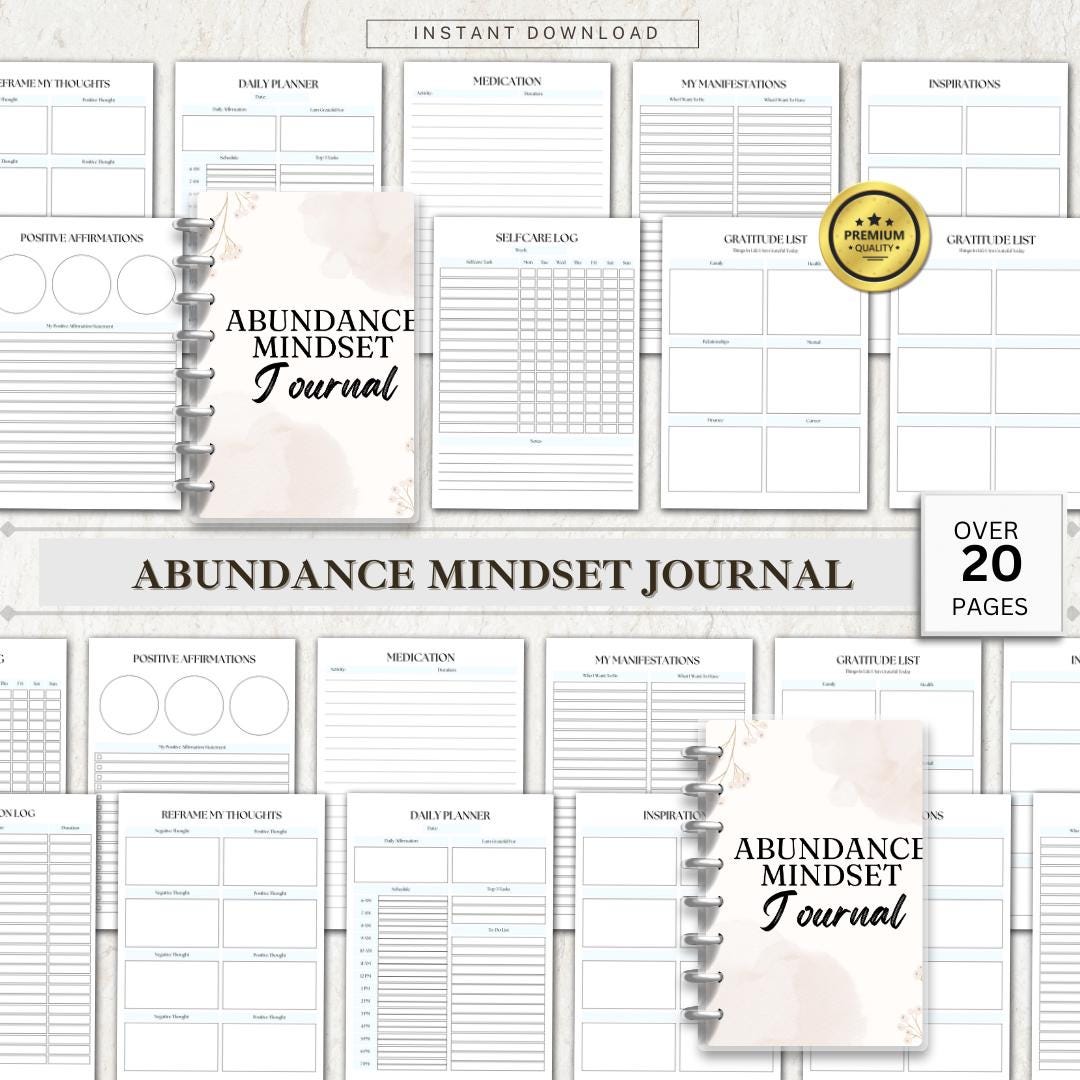 Abundance Mindset Journal, Manifestation Notebook, Law of Attraction ...