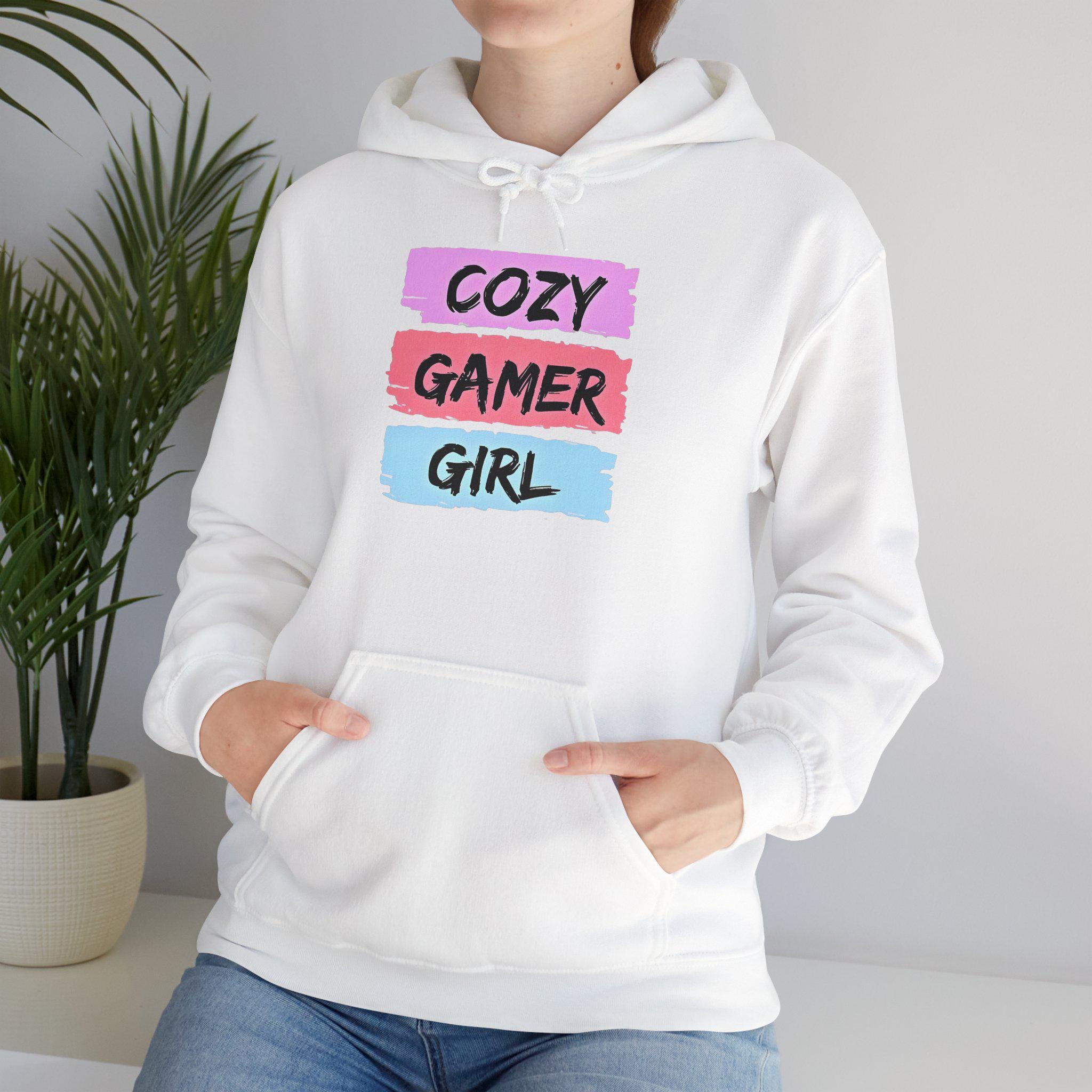 Cozy Gamer Girl Hoodie, Soft Gamer Sweatshirt, Comfy Gaming Hooded ...