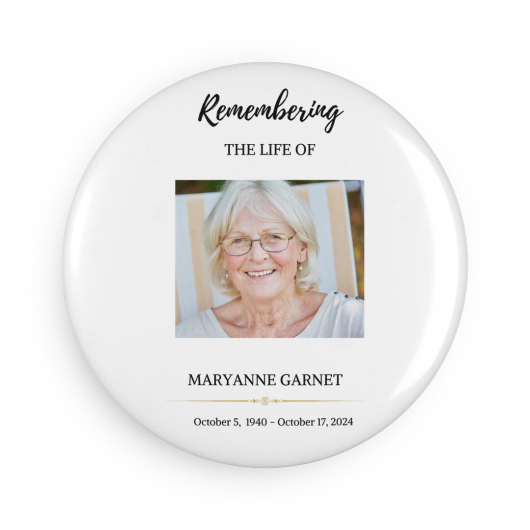 Memorial Button Magnet, Remembering Life Keepsake, in Memory Magnet ...