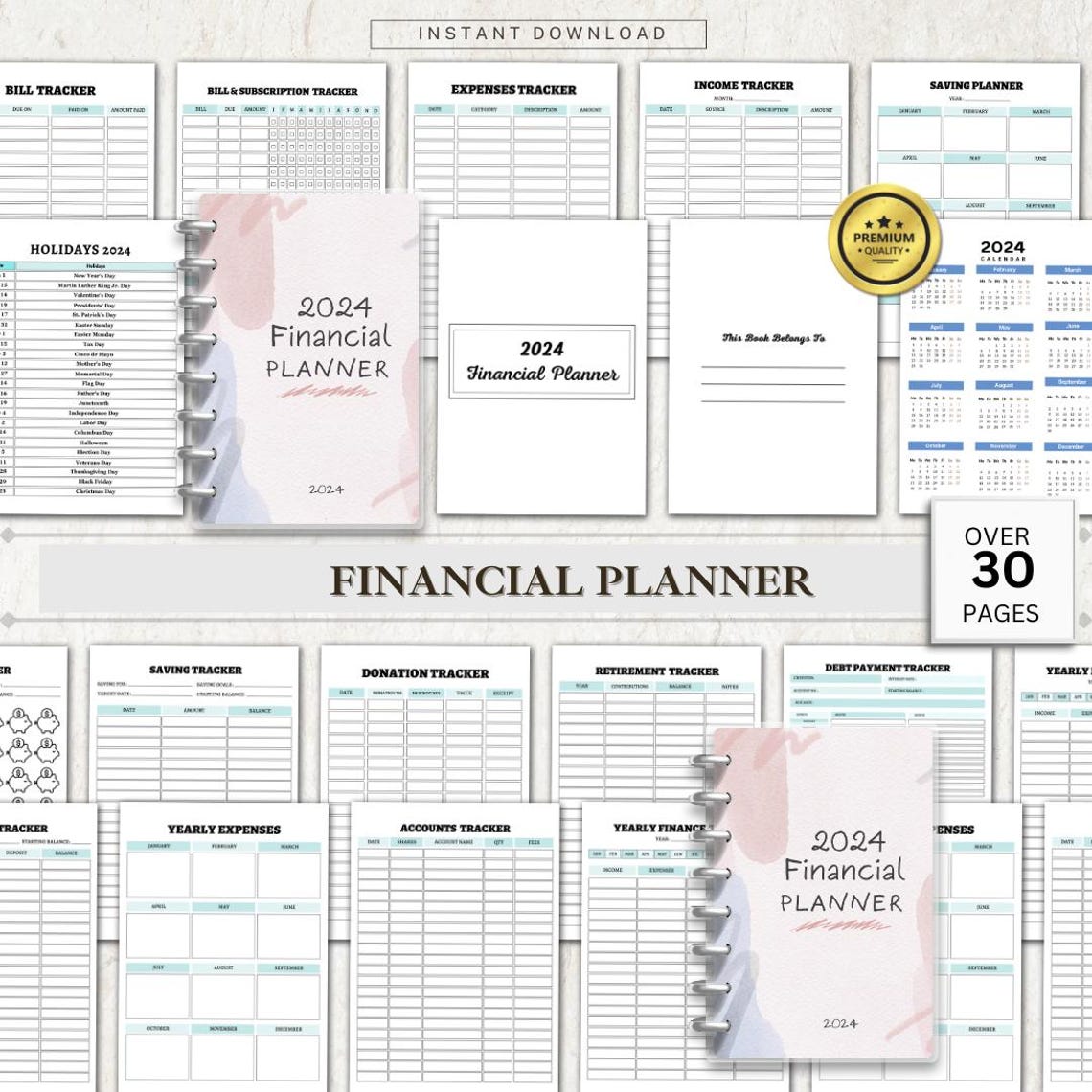 Colorful Financial Planner Organizer, Budget Tracker Notebook, Money ...