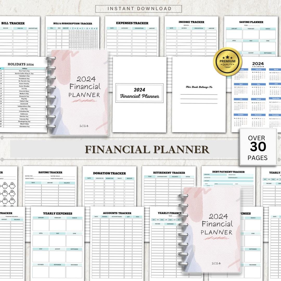 Colorful Financial Planner Organizer, Budget Tracker Notebook, Money ...