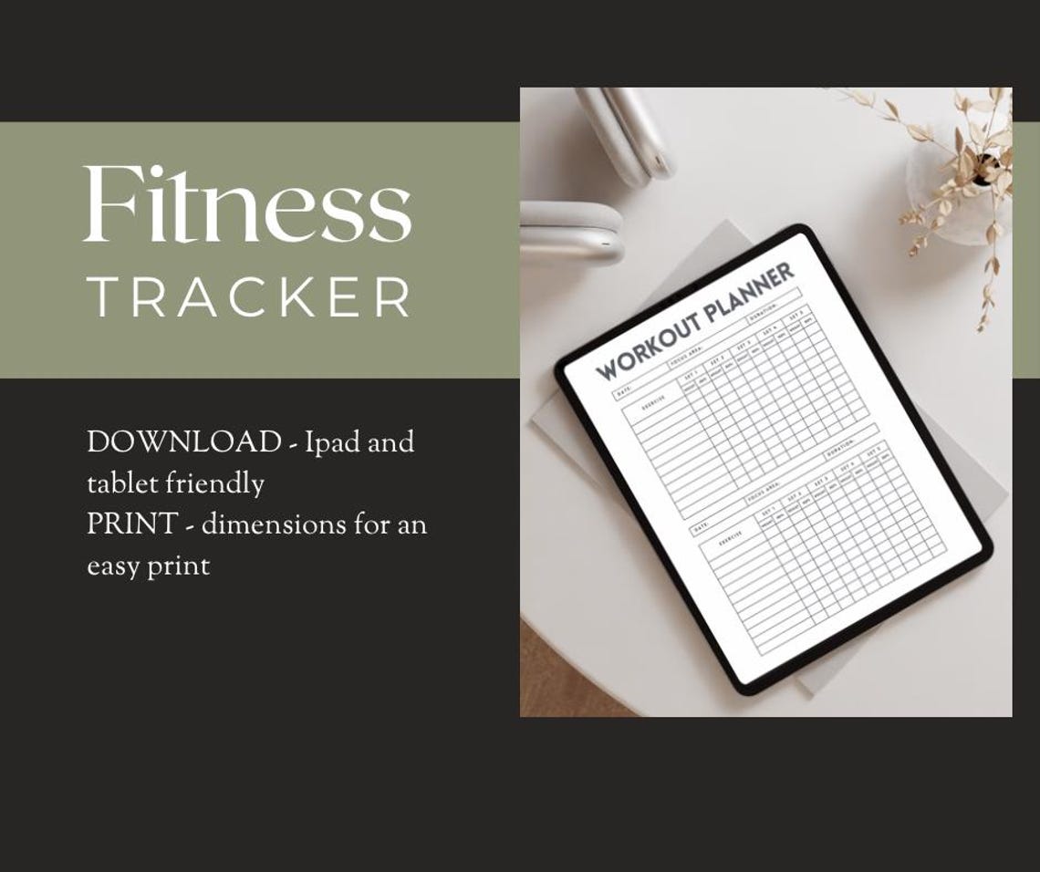 Printable Exercise Tracker | Daily Workout Log | Fitness Journal PDF ...