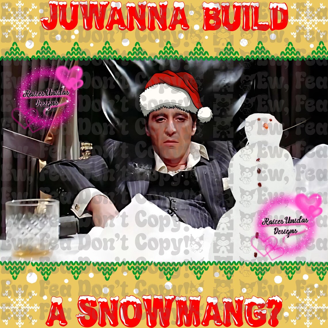 Scarface Ugly Sweater #1 Png-tony Montana, Gangster Navidad, Funny ...