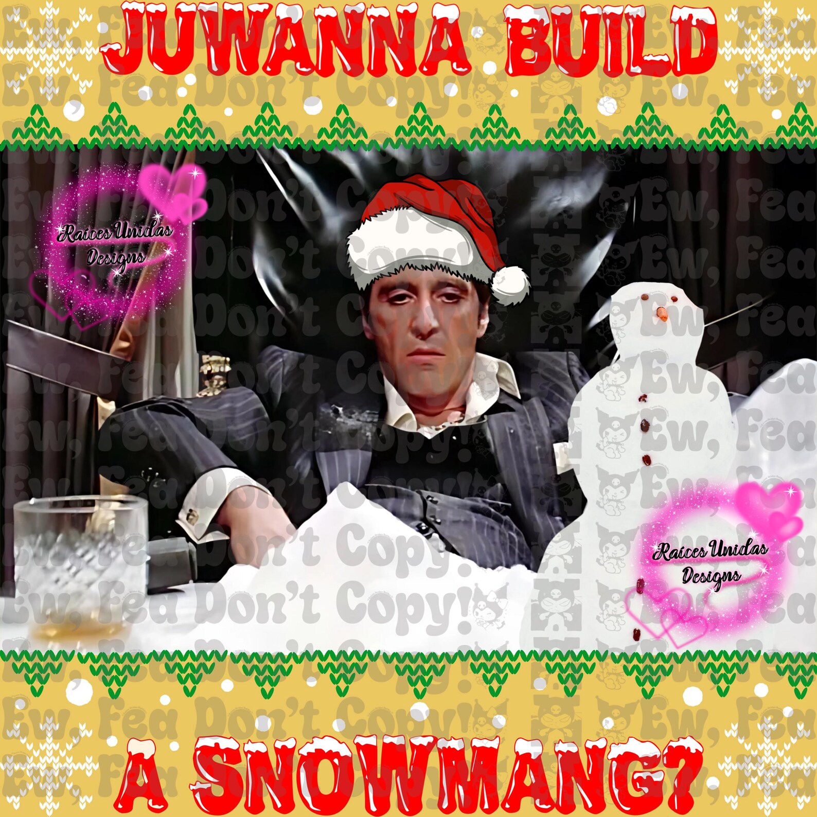 Scarface Ugly Sweater #1 Png-tony Montana, Gangster Navidad, Funny ...