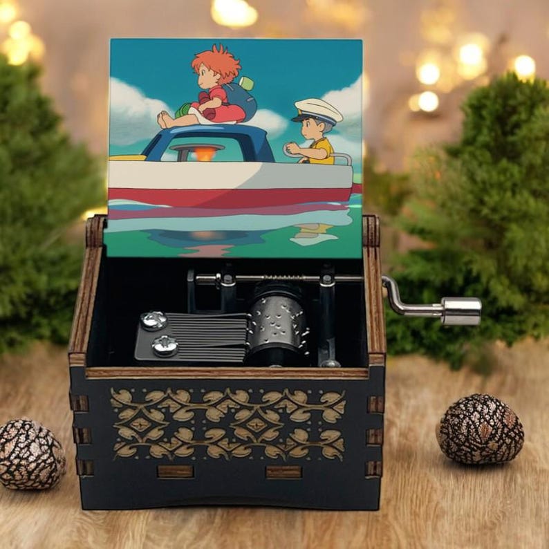 Ponyo on the Cliff Handcrank Music Box, Gake No Ue No Ponyo, Sosuke ...