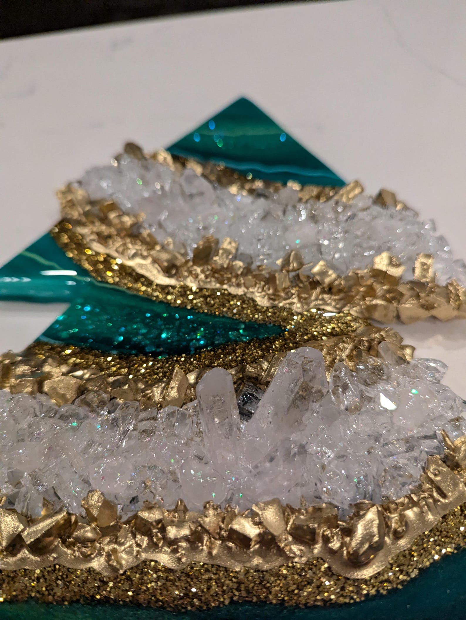 16x21 Geode Resin Christmas Tree Wall Art - Luxurious Holiday Decor ...