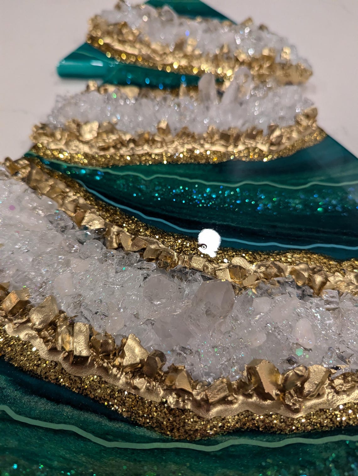 16x21 Geode Resin Christmas Tree Wall Art Luxurious Holiday Decor With ...