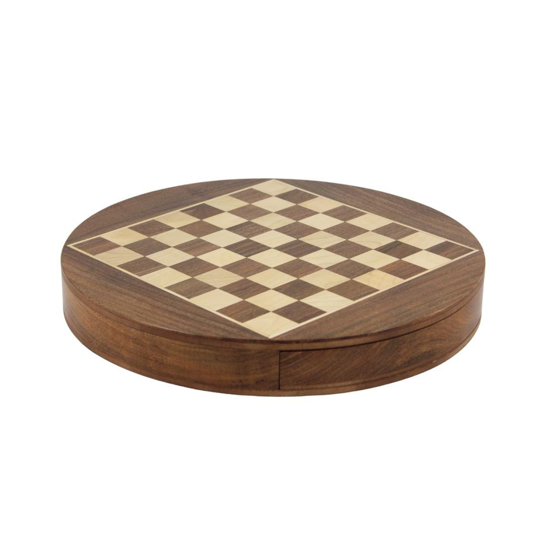 Solid Wood Round Chess Set 12 Inch - Etsy