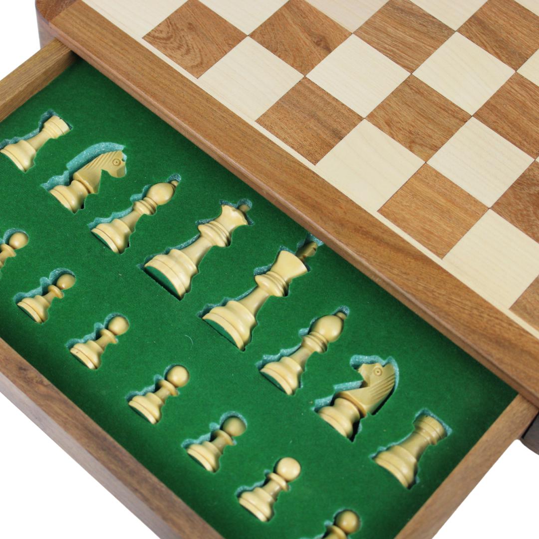Solid Wood Sheesham Square Chess Set 14 Inch - Etsy