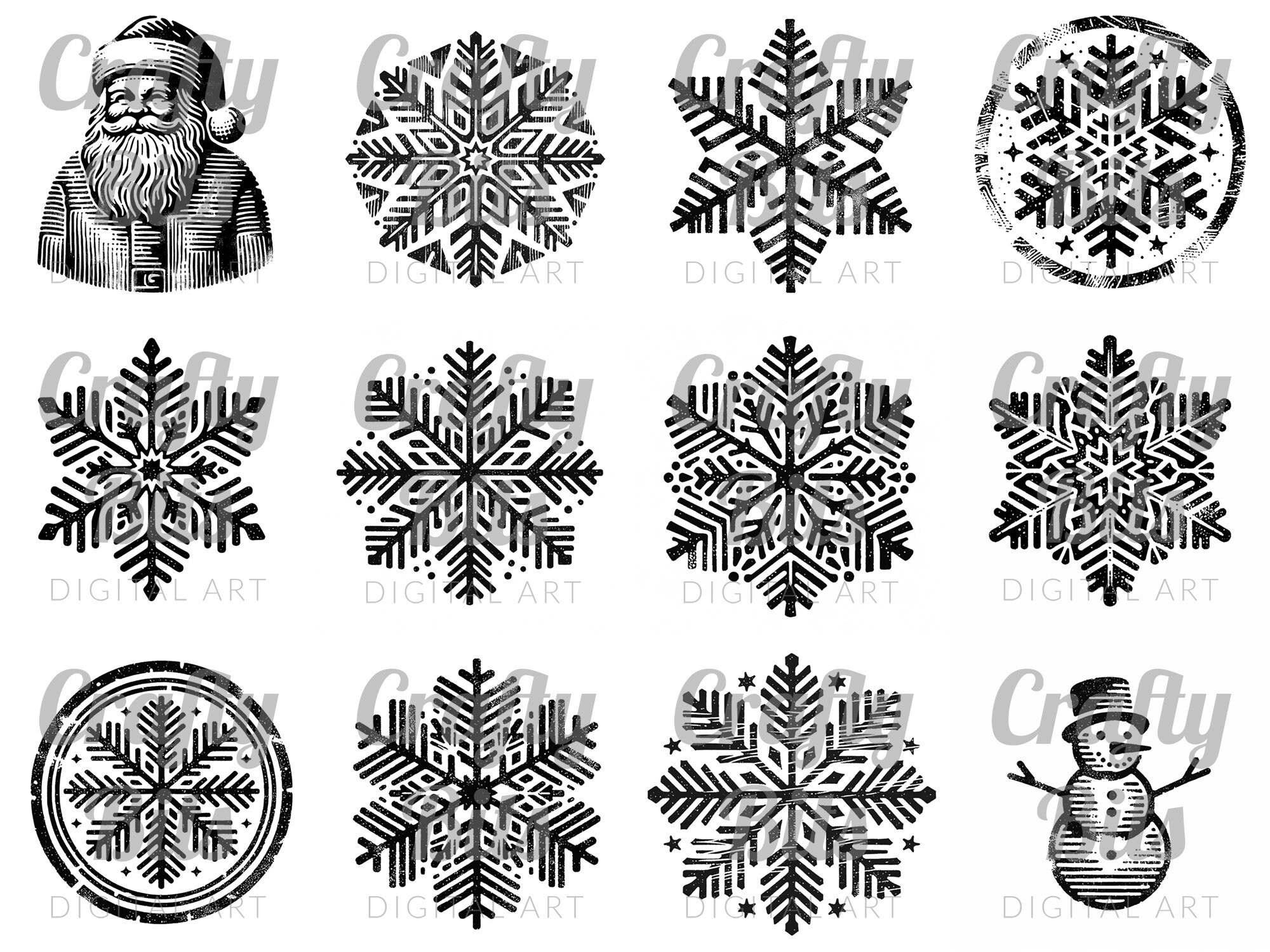 24 Christmas Stamps Clipart Digital Download - Etsy