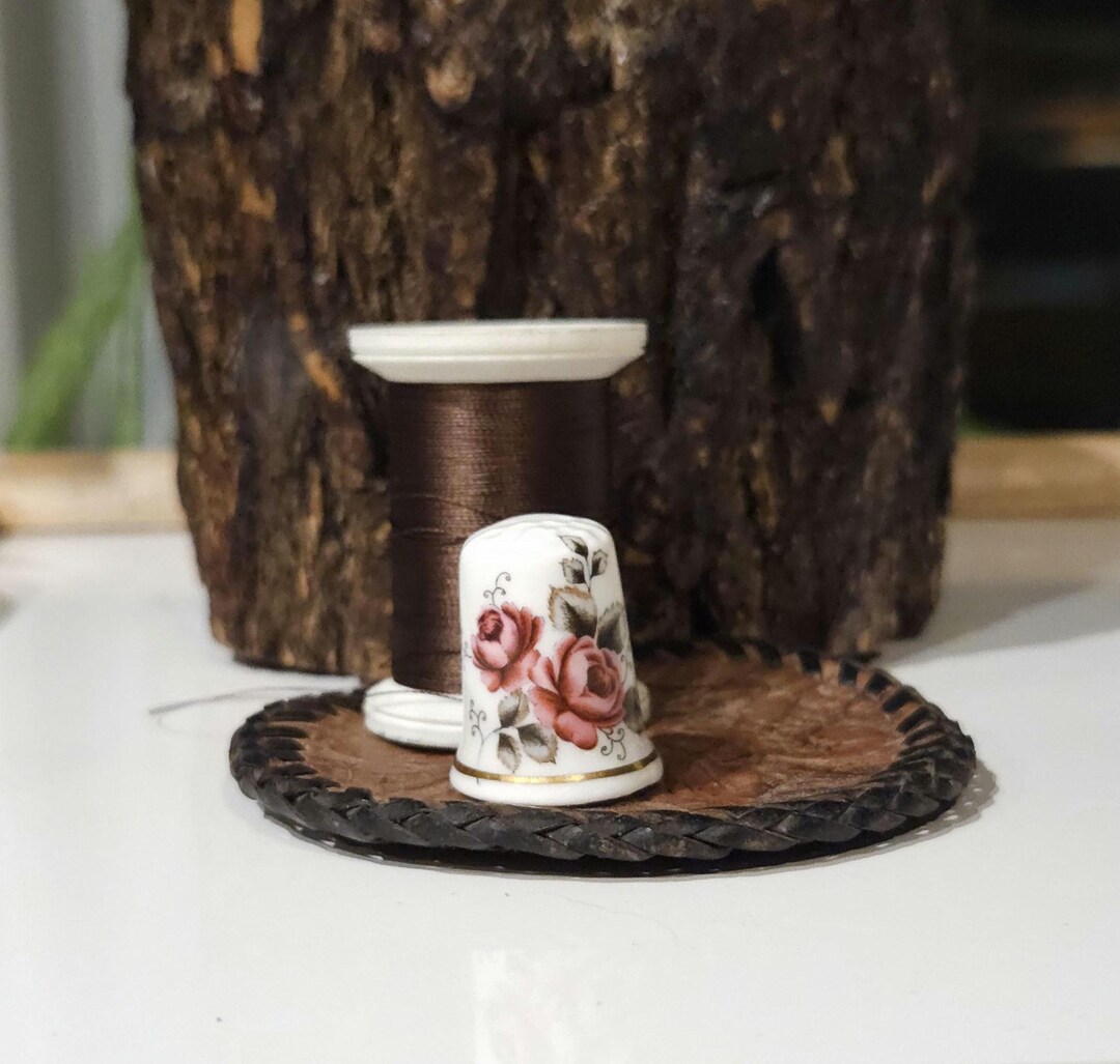 Sandford Bone China Thimble Red Rose Flower Vintage Made in England ...