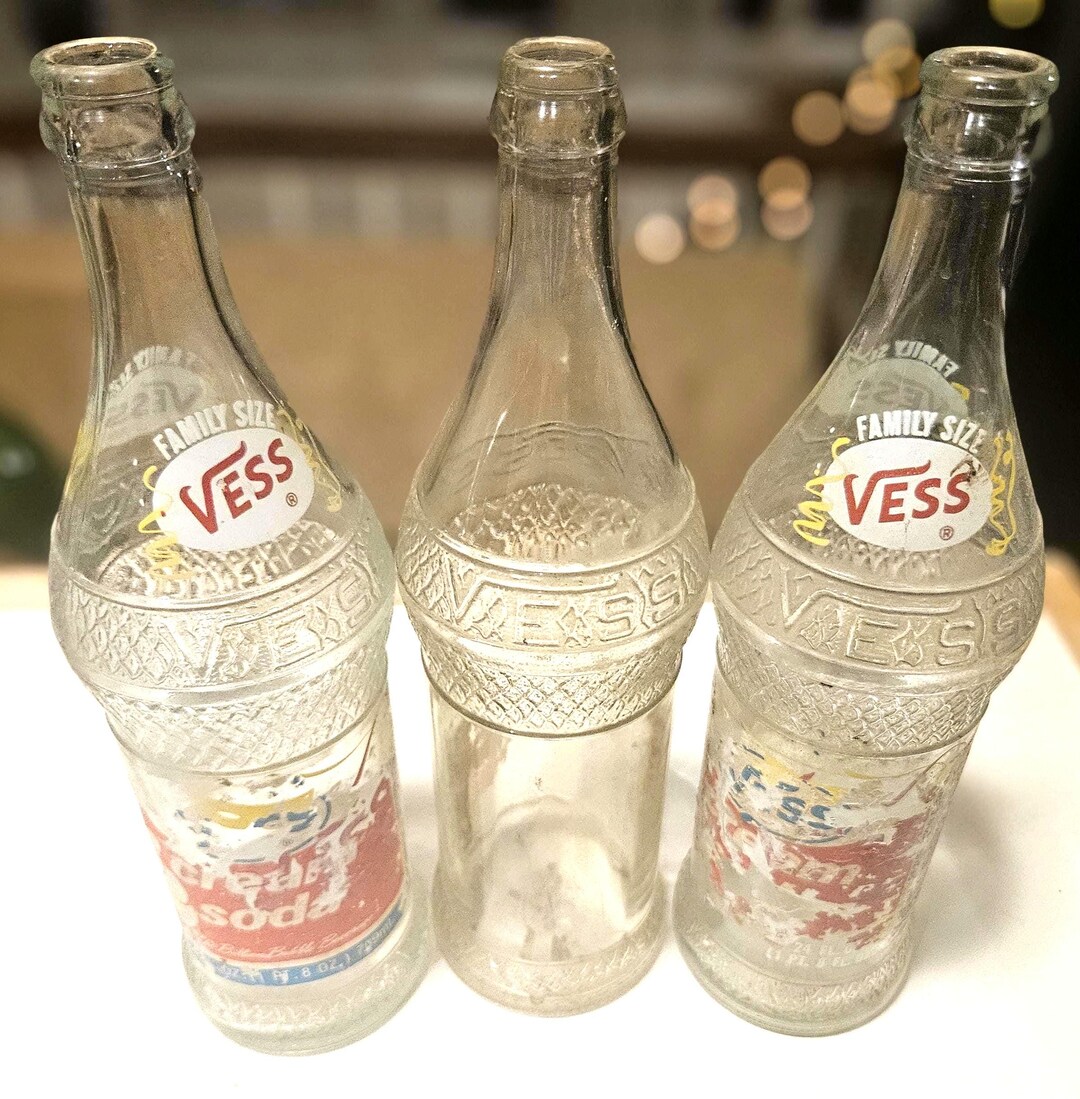 3 Vintage Vess Cream Soda Bottles, Antique, Family Size - Etsy