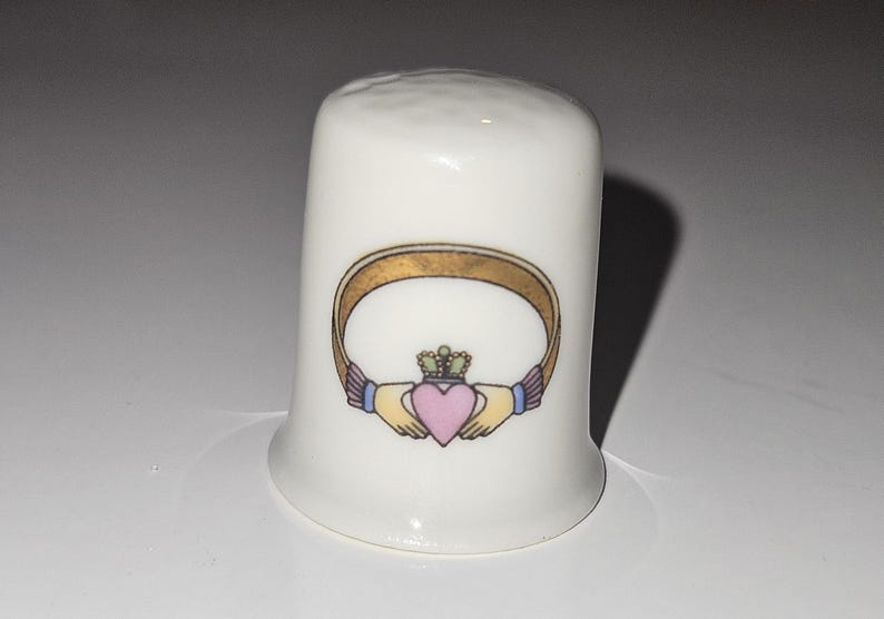 Claddagh Thimble Donegal Parian Bone China Porcelain, Hands Holding ...