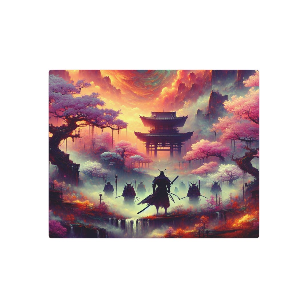 Metal Art Sign, Samurai Mystical Dreamscape Wall Decor, Japanese ...