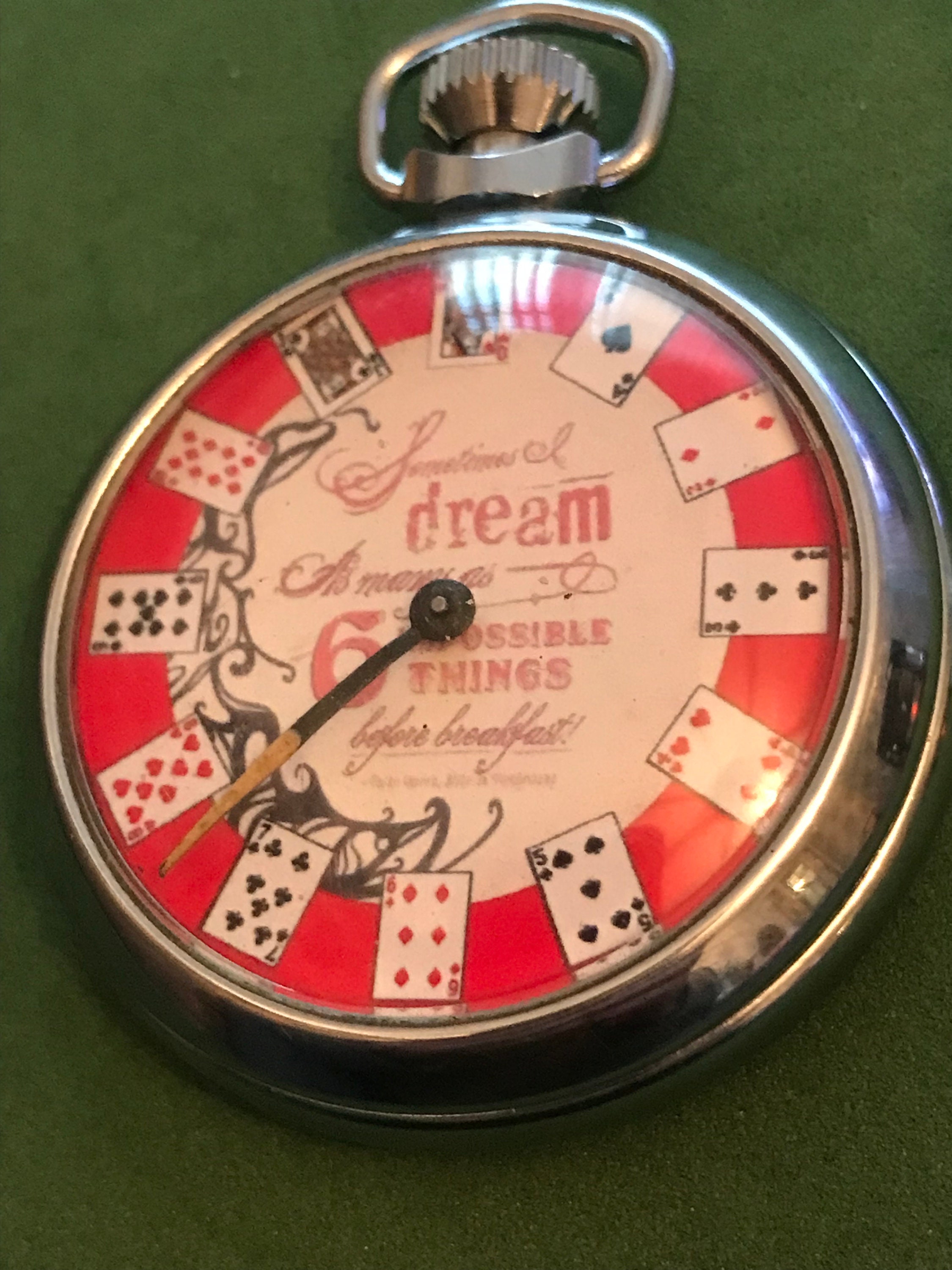Vintage Gambling Wind up Pocket Watch Style Gadget Playing Cards Higher ...