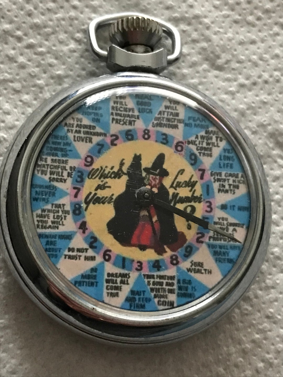 Vintage Witch Lucky Number Fortune Spinning Pocket Watch Type - Etsy