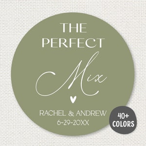 The Perfect Mix, Personalized Wedding Stickers, Custom Round Labels in ...