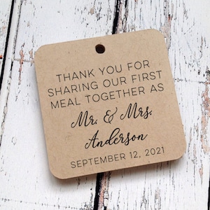 Thank You for Sharing Our First Meal Together as Mr and Mrs - Etsy