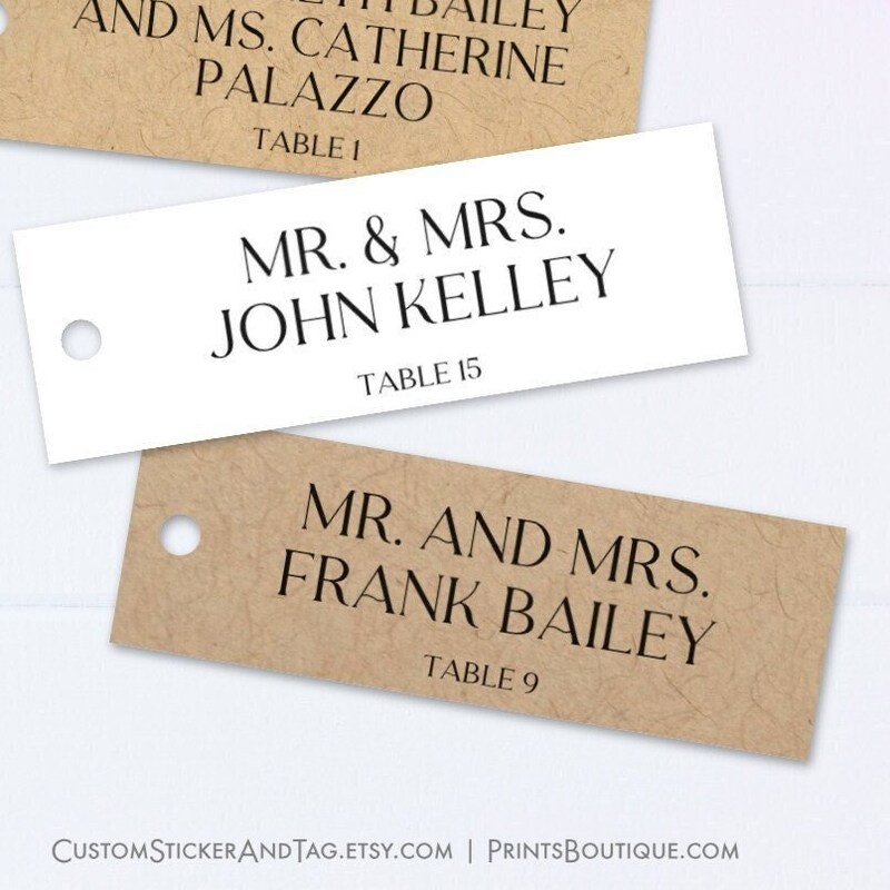 Escort Card Tags - Etsy
