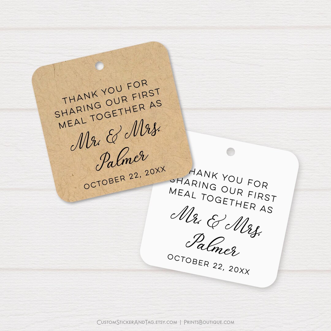 Thank You for Sharing Our First Meal Together as Mr and Mrs, Dinner ...