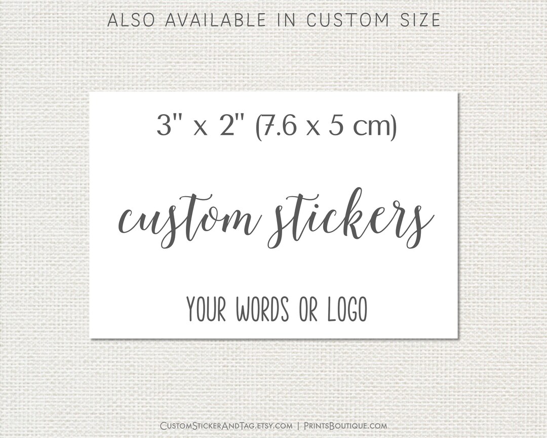Custom 3" X 2" Rectangle Stickers With Your Words or Logo, Personalized ...
