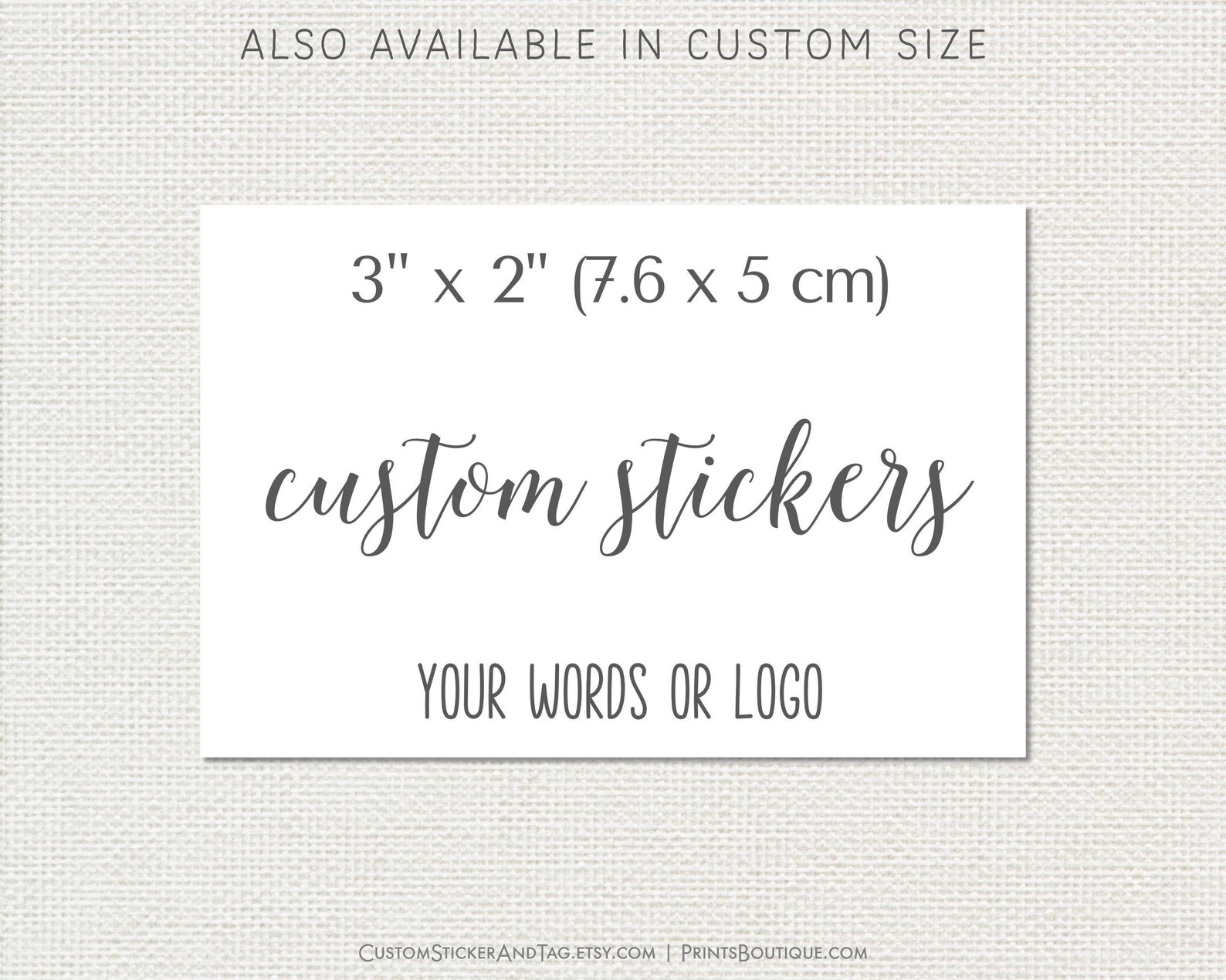 Custom 3" X 2" Rectangle Stickers With Your Words or Logo, Personalized ...