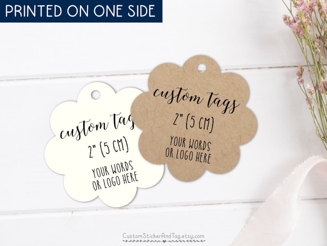 Custom Scalloped Tags, Personalized Tags for Favors, Logo Tags, Product ...
