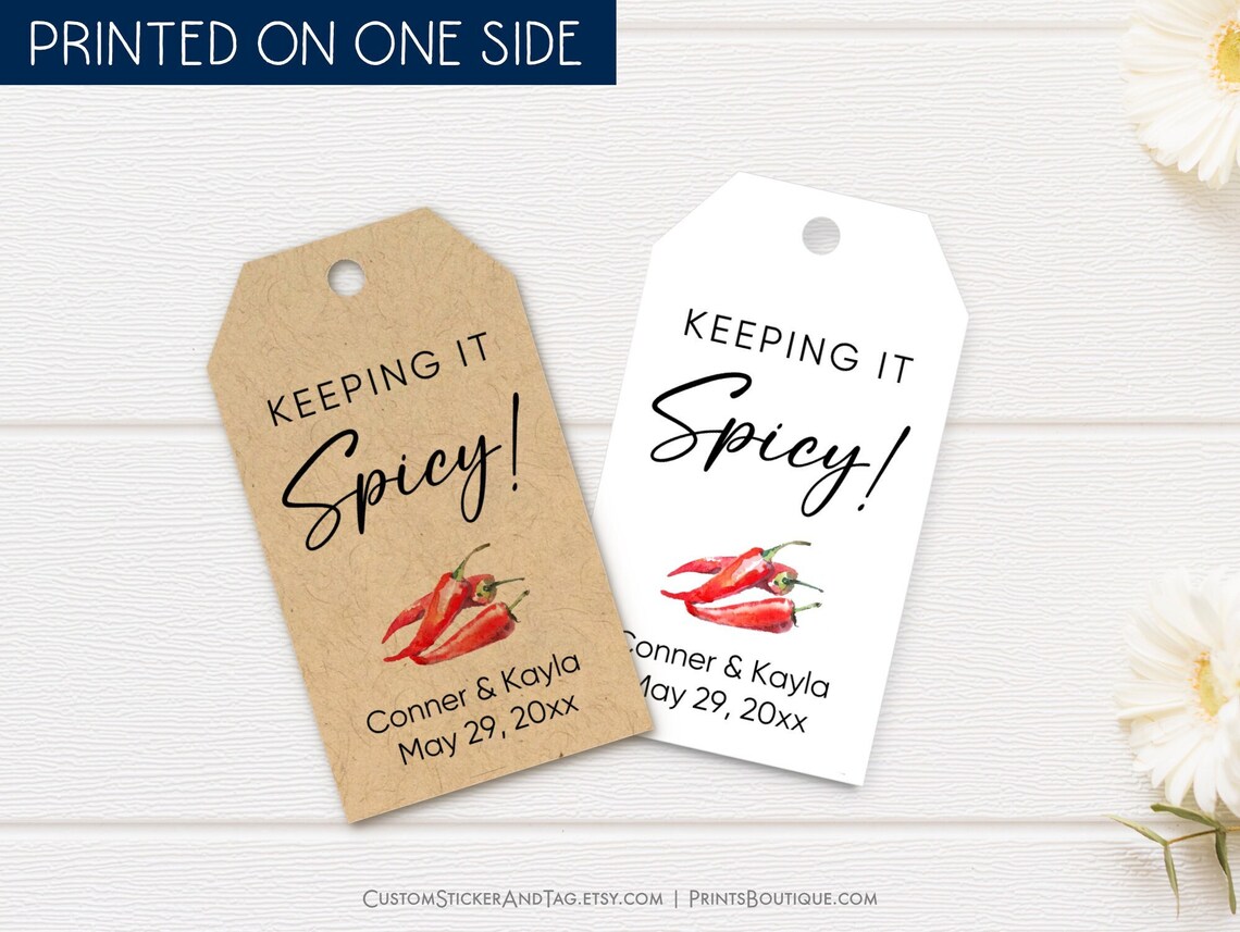 Hot Sauce Favor Tags Keeping It Spicy Personalized Favor - Etsy