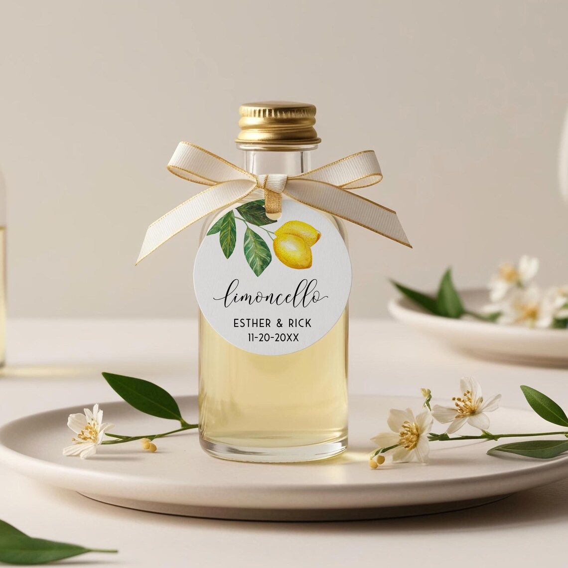 Personalized Limoncello Tags, Italian Wedding Favors, Round Gift Tags ...
